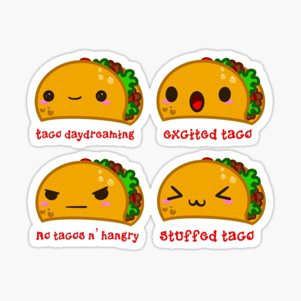 "Taco emotions" Sticker for Sale by pickledcorgi | Redbubble