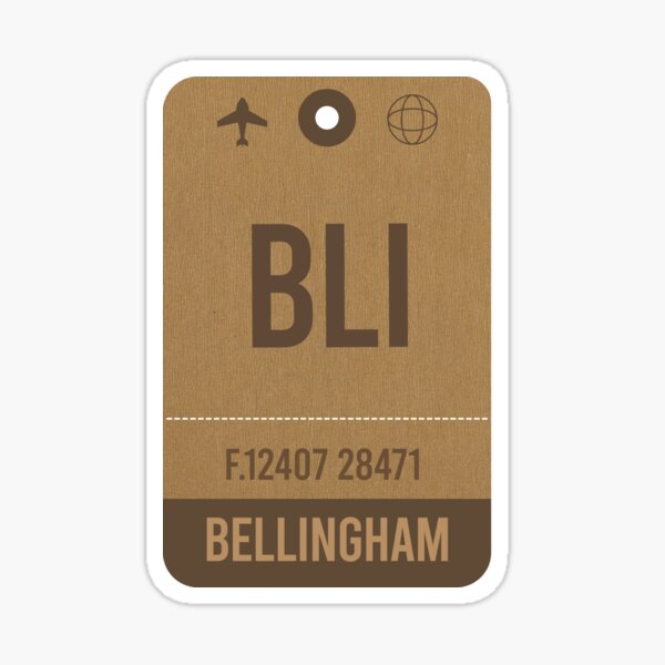 "Bellingham Airport Vintage Luggage Tag" Sticker by InspireShop | Redbubble