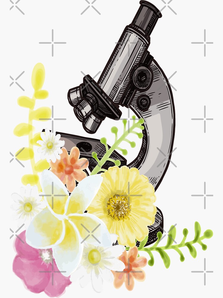 "PASTEL WATERCOLOR FLOWER FRAME SKETCH MICROSCOPE SCIENCE LABORATORY ...