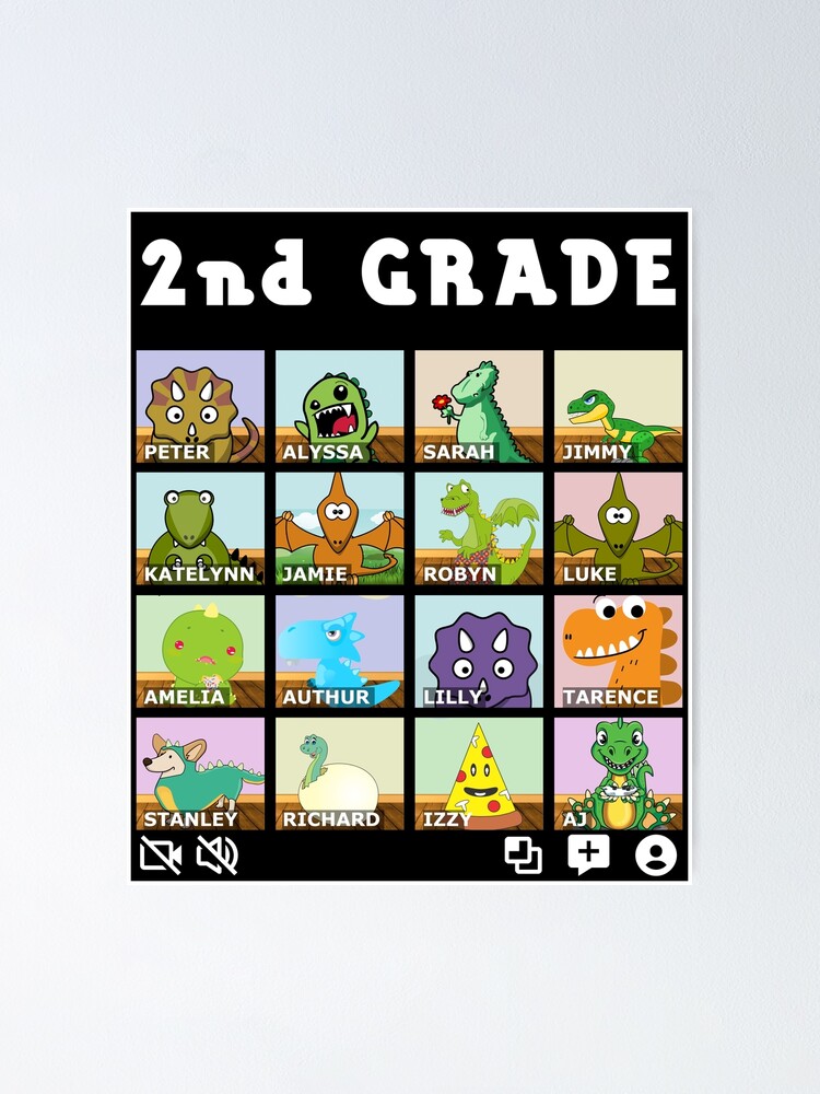 "Virtual Classroom - 2nd Grade" Poster for Sale by jtechlimitless ...
