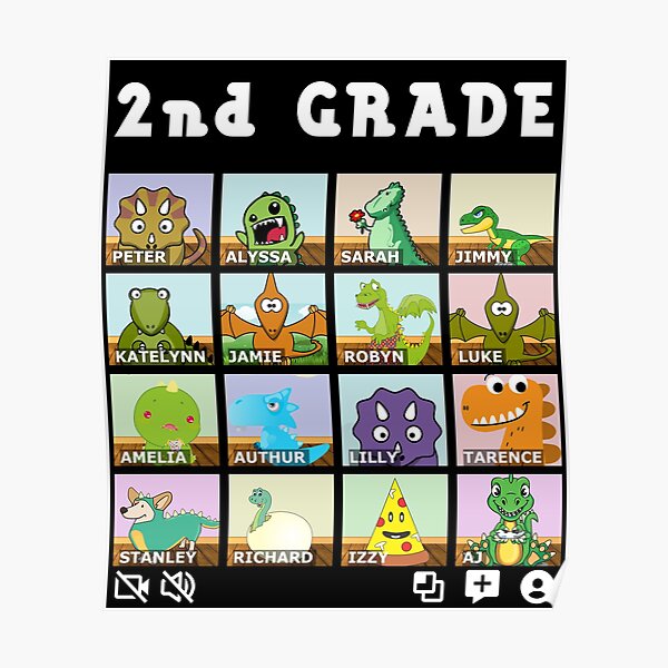 "Virtual Classroom - 2nd Grade" Poster for Sale by jtechlimitless ...