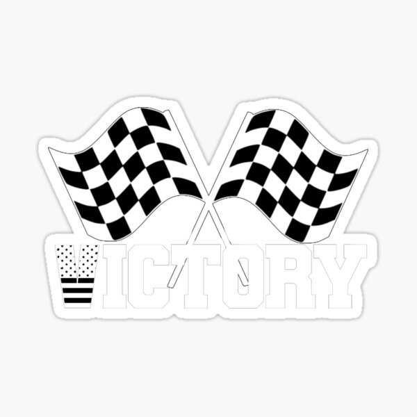 "VICTORY CAR RACING CHECKERED FLAGS" Sticker for Sale by ShyneR | Redbubble