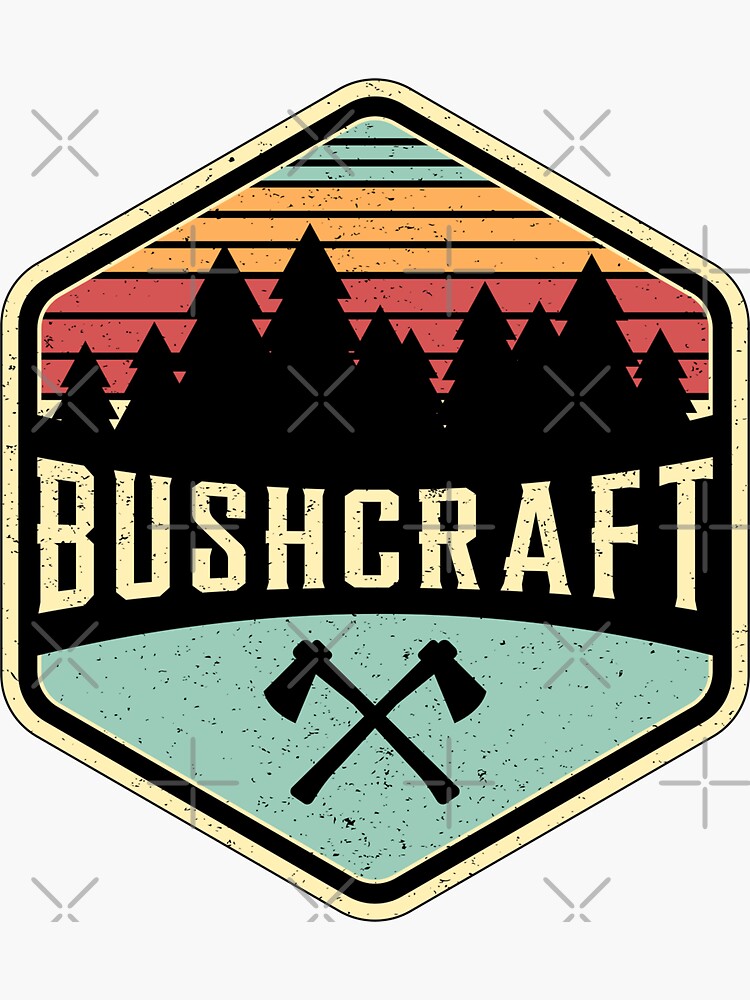 "Bushcraft Retro Survival Survivor Bushcrafter Gift" Sticker for Sale ...