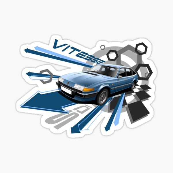 "Rover SD1 Vitesse T-shirt 'Explosion'" Sticker by RJWautographics ...