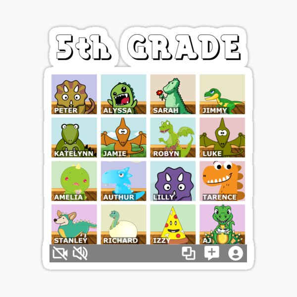 "Virtual Classroom - 5th Grade" Sticker for Sale by jtechlimitless ...