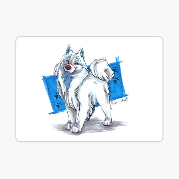 "Dogtober - Samoyed" Sticker for Sale by StraySketches | Redbubble