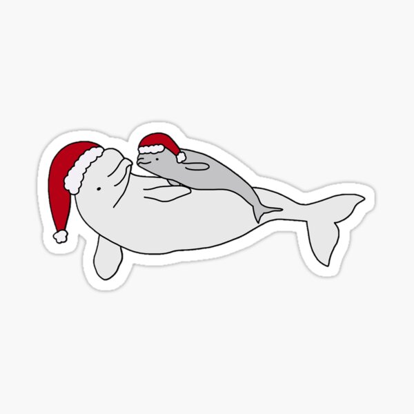 "Belugas in Santa Hats" Sticker for Sale by taylorrowan | Redbubble