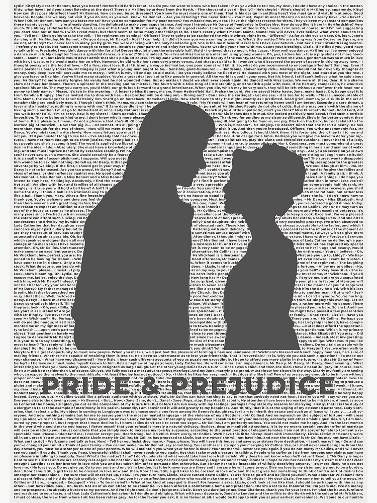 "Pride and Prejudice Script Poster" Photographic Print by honeydesigns ...