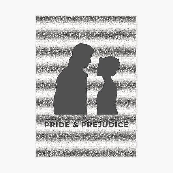 "Pride and Prejudice Script Poster" Photographic Print by honeydesigns ...