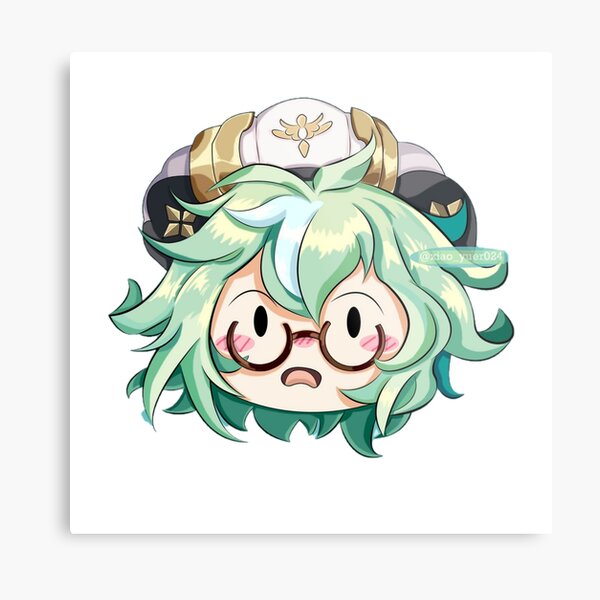 "Sucrose - Genshin Impact - Sucrose Chibi Face" Metal Print for Sale by ...