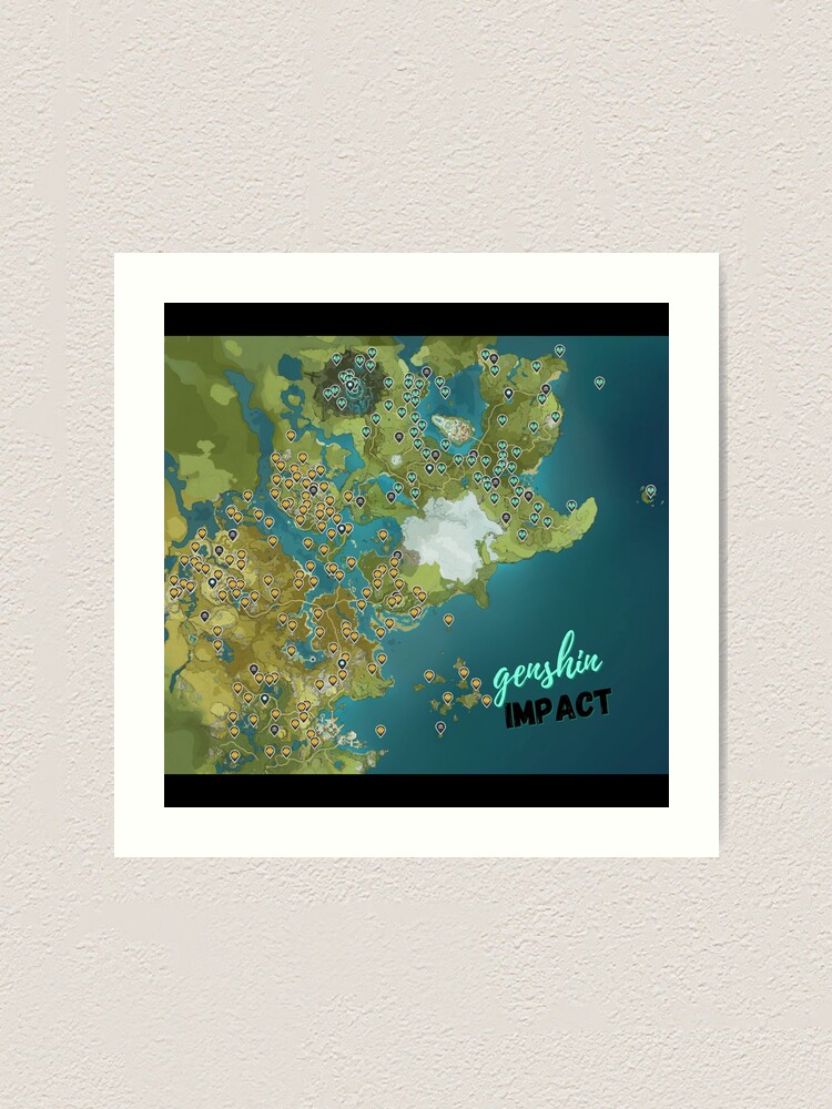 "Map of Genshin Impact World - Genshin Impact" Art Print for Sale by ...