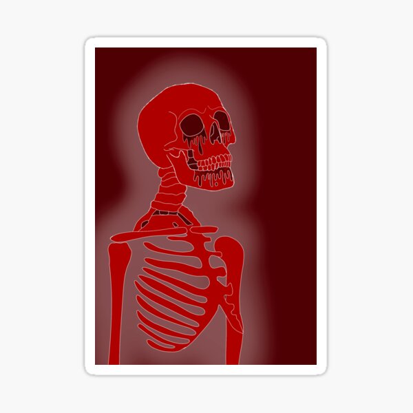 "Red crying skeleton " Sticker by anon-anon | Redbubble