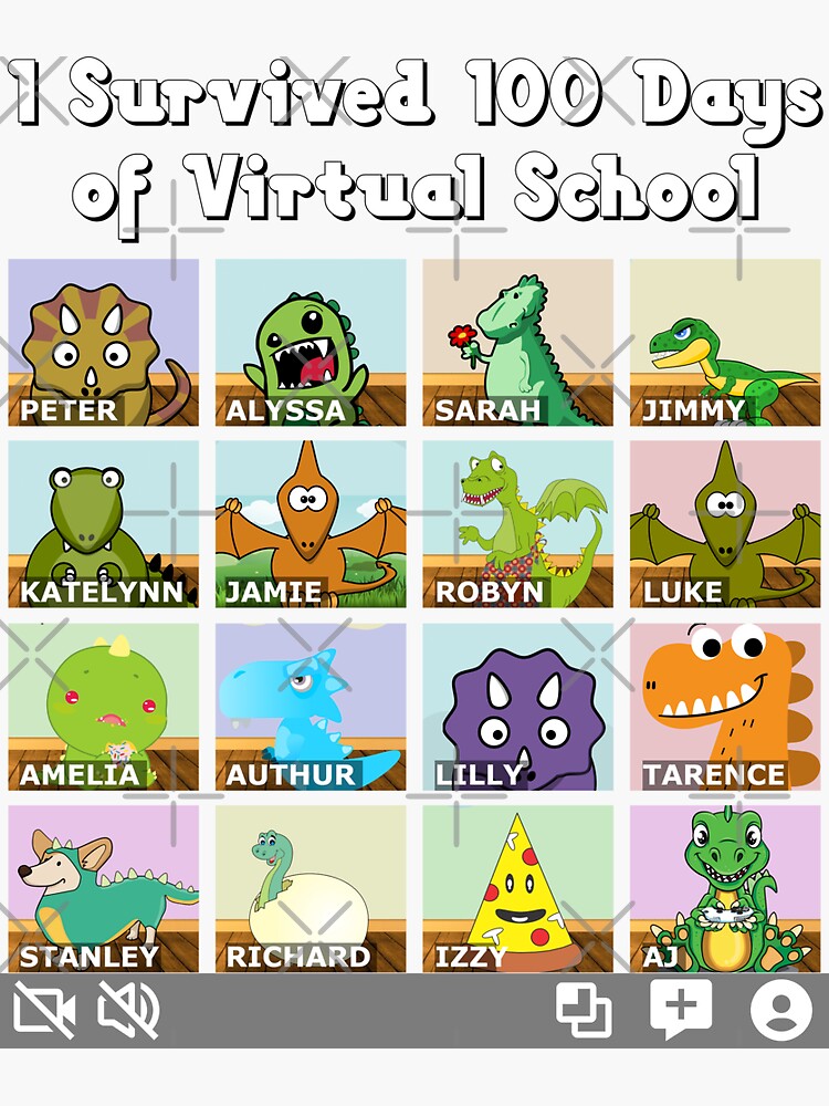 "Virtual Classroom - I Survived 100 Days Of Virtual School" Sticker for ...