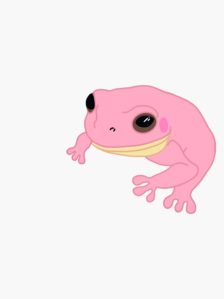 "Cute, pink froggy" Sticker for Sale by momograce | Redbubble