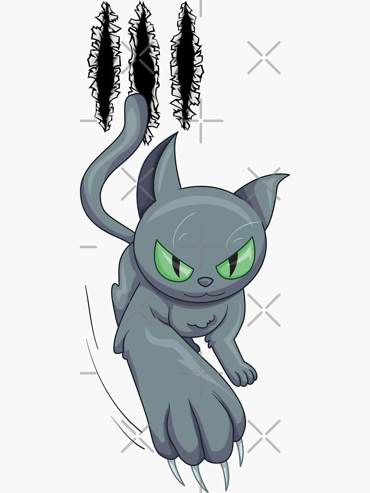 "Scratch Cat!" Sticker by Mel-El | Redbubble