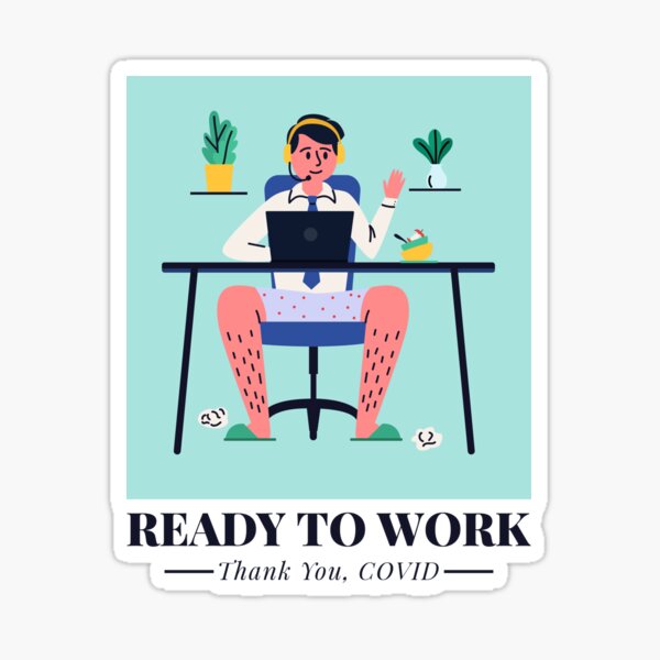 "Working from Home" Sticker for Sale by Herink | Redbubble