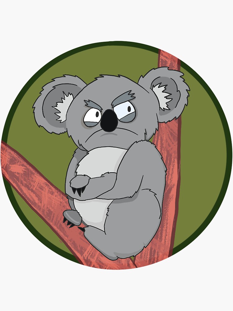 "Grumpy Koala" Sticker for Sale by EnigmaArts3 | Redbubble