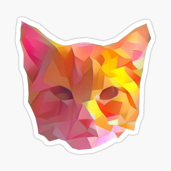 "Polygon Cat" Sticker for Sale by rtcomics | Redbubble
