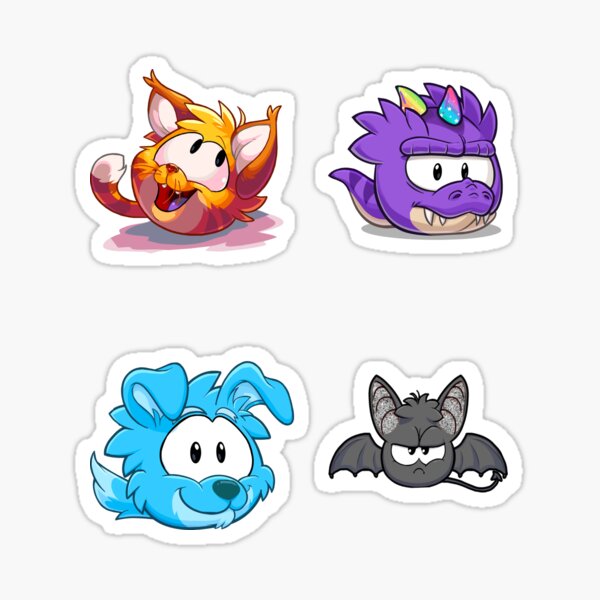 "Funny Cat Dog Snake Bat Puffle" Sticker for Sale by env1nada | Redbubble