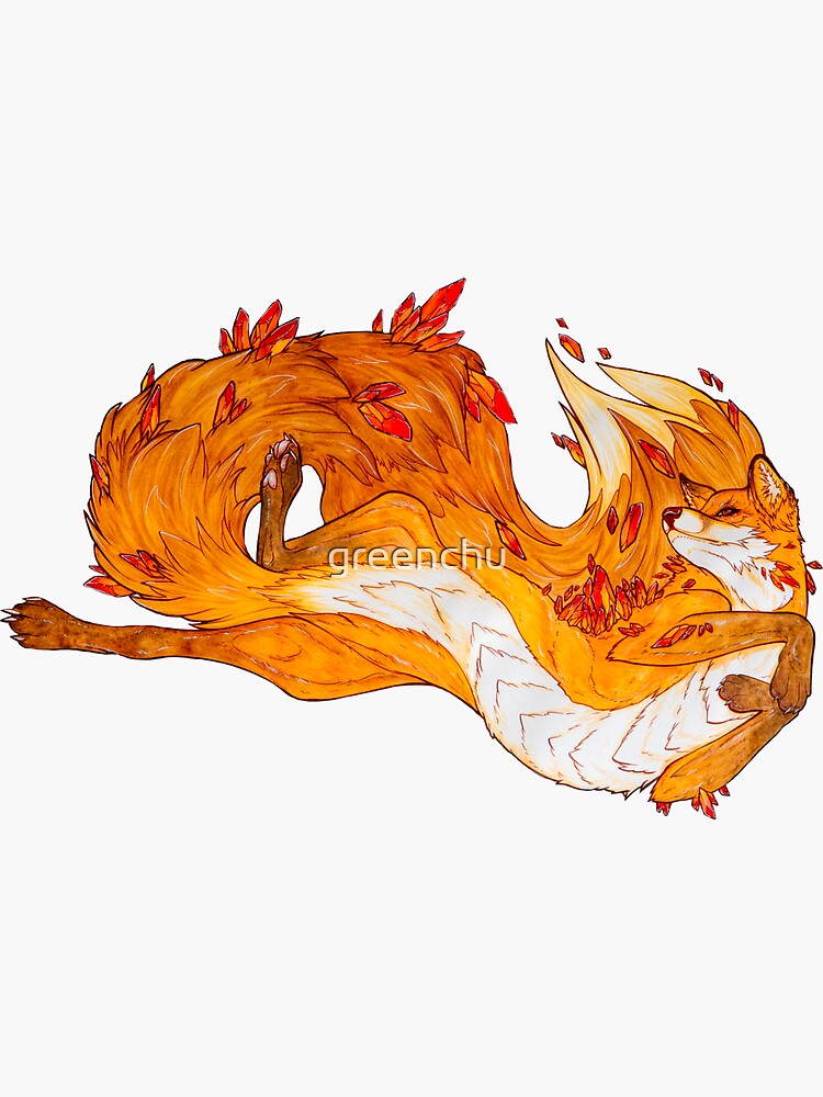 "Fox crystal" Sticker for Sale by greenchu | Redbubble