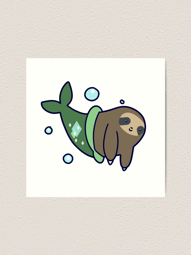 "Mermaid Sloth" Art Print for Sale by SaradaBoru | Redbubble