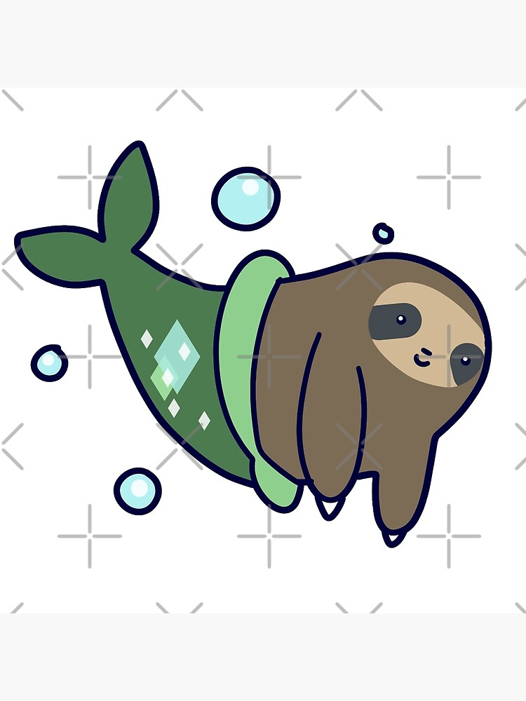 "Mermaid Sloth" Art Print for Sale by SaradaBoru | Redbubble