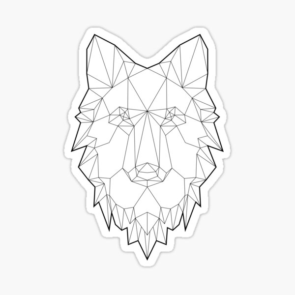 "Wolf portrait black line" Sticker for Sale by PlisaStudio | Redbubble