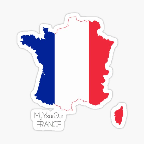 "France flag map" Sticker by BransaacsArt | Redbubble