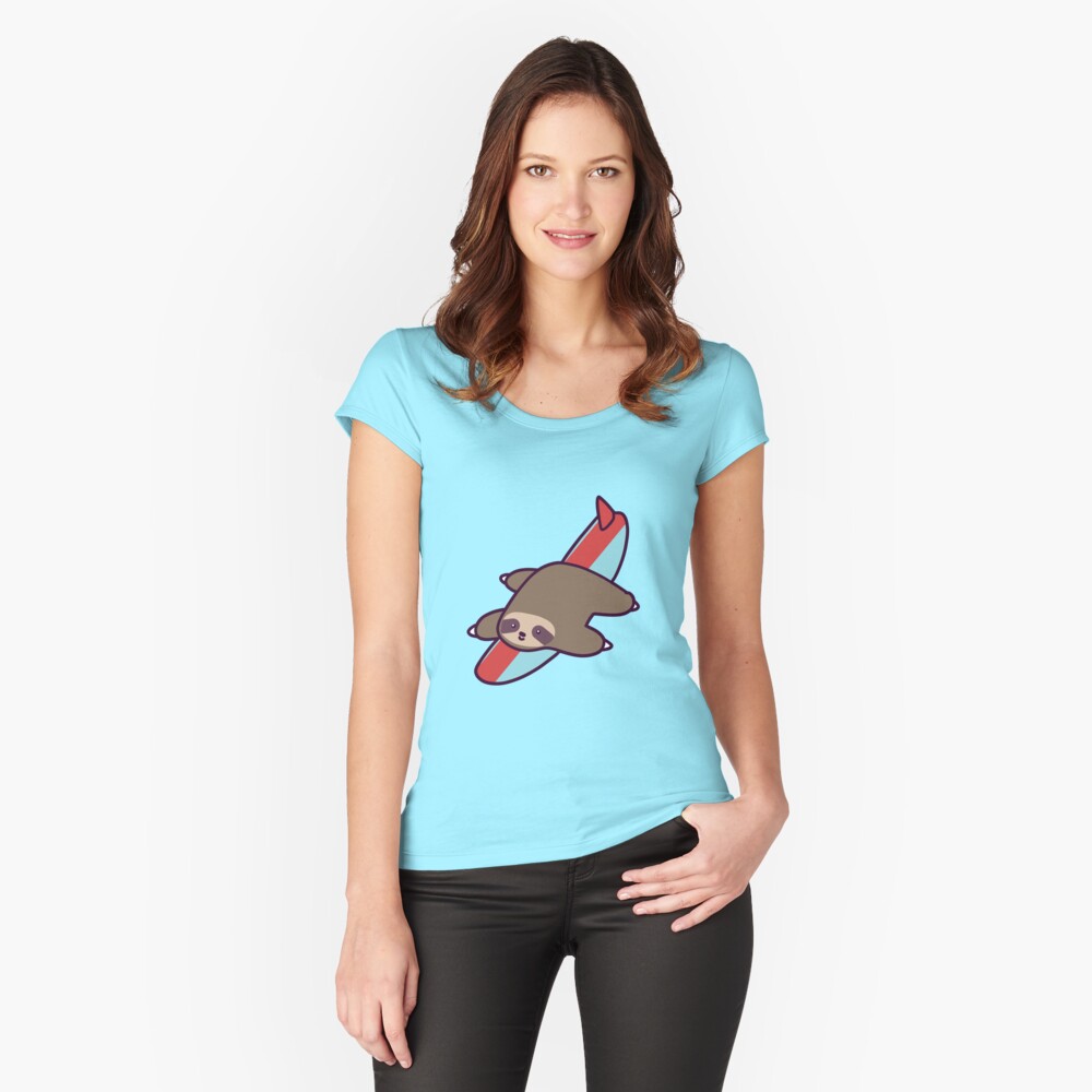 "Surfing Sloth" Sticker for Sale by SaradaBoru | Redbubble