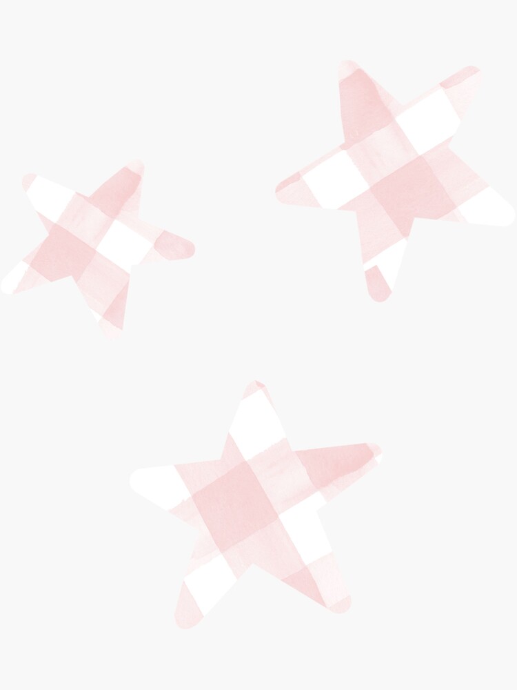 "Light pink plaid stars sticker" Sticker for Sale by createdbysoph ...