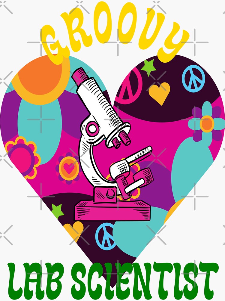 Pegatina «RETRO HIPPIE STYLE GROOVY LAB CIENTÍFICO CIENTÍFICO DE ...