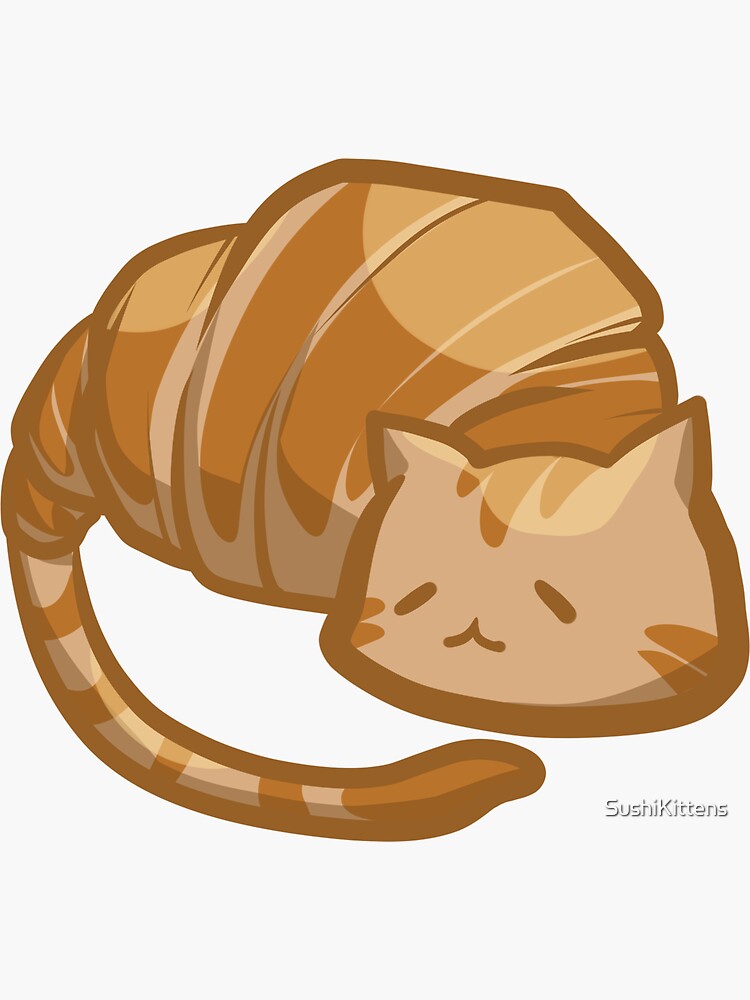 "Croissant Cat" Sticker for Sale by SushiKittens | Redbubble