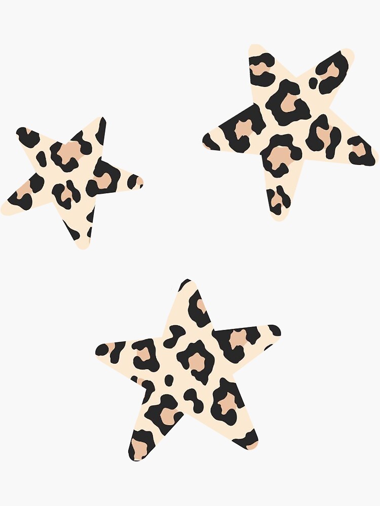 "Cheetah print stars sticker" Sticker for Sale by createdbysoph | Redbubble