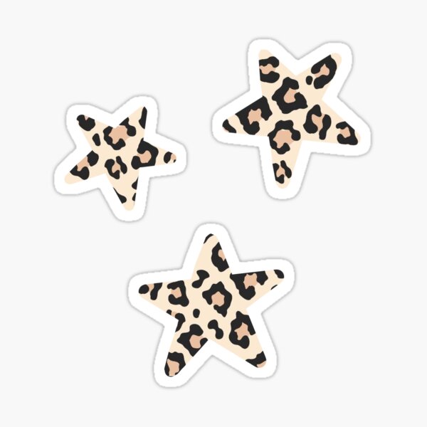 "Cheetah print stars sticker" Sticker for Sale by createdbysoph | Redbubble
