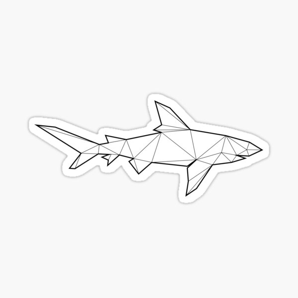 "Great White Shark black line" Sticker for Sale by PlisaStudio | Redbubble