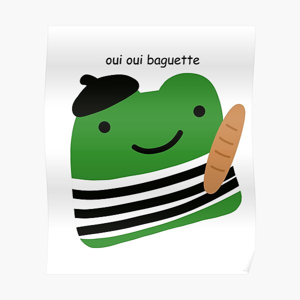 "oui oui baguette french frog" Poster for Sale by naanlin | Redbubble