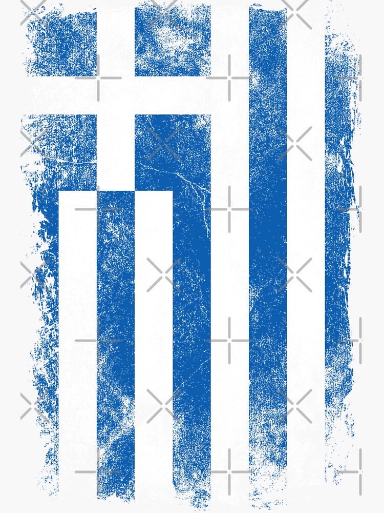 "GREECE FLAG GREEK GRECO VERTICAL DISTRESSED" Sticker for Sale by ...