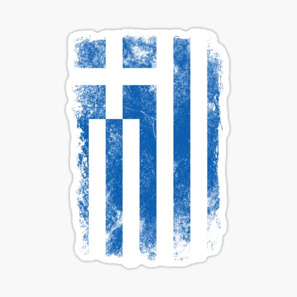 "GREECE FLAG GREEK GRECO VERTICAL DISTRESSED" Sticker for Sale by ...
