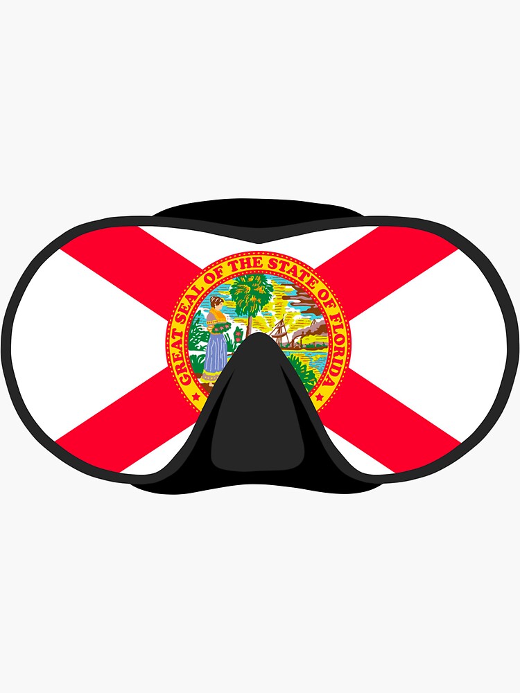 "scuba dive mask – florida state flag" Sticker for Sale by brightsuns ...
