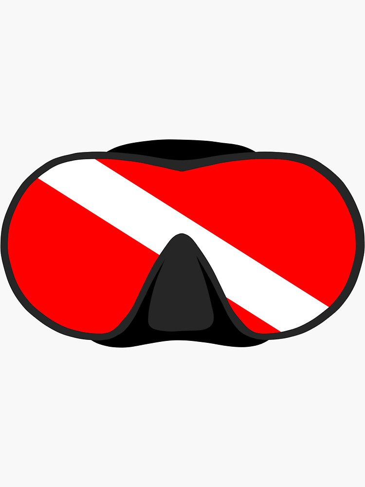 "scuba dive mask – dive flag" Sticker for Sale by brightsuns | Redbubble
