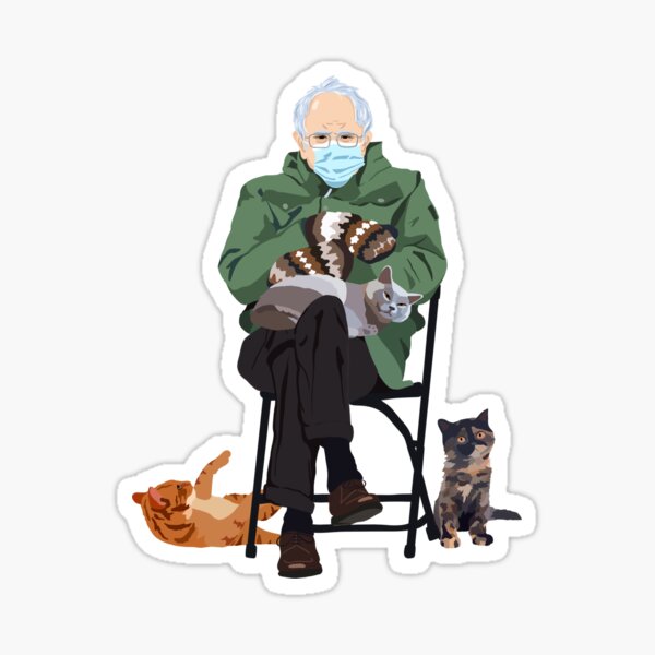 "Bernie Cat Party " Sticker for Sale by pokeypup | Redbubble