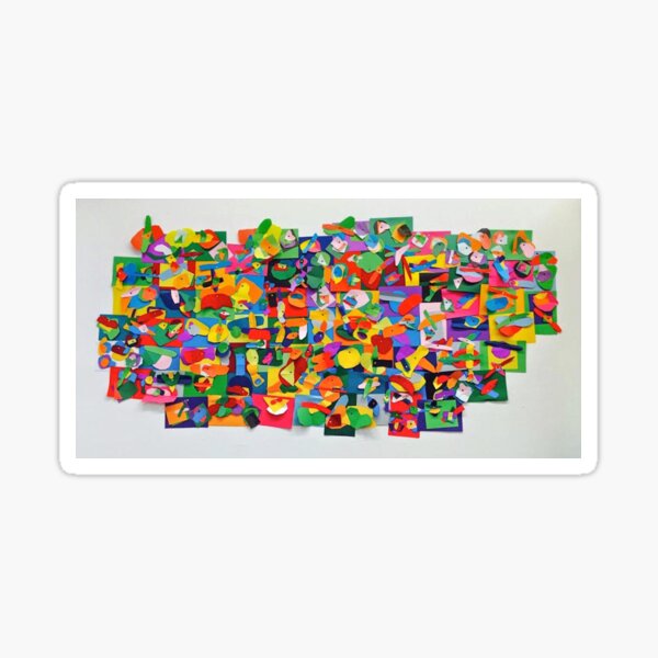 "Coloured Paper Shapes With Coloured Pins" Sticker by ColourClouds ...
