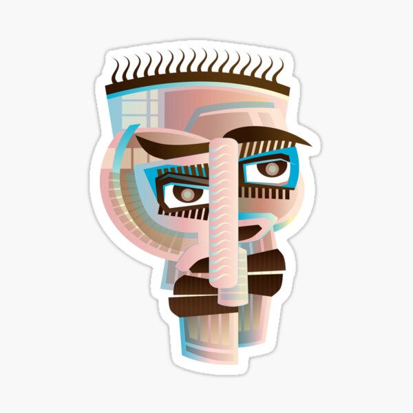 "aesthetic Abstract Man Face " Sticker for Sale by Wahbastore | Redbubble