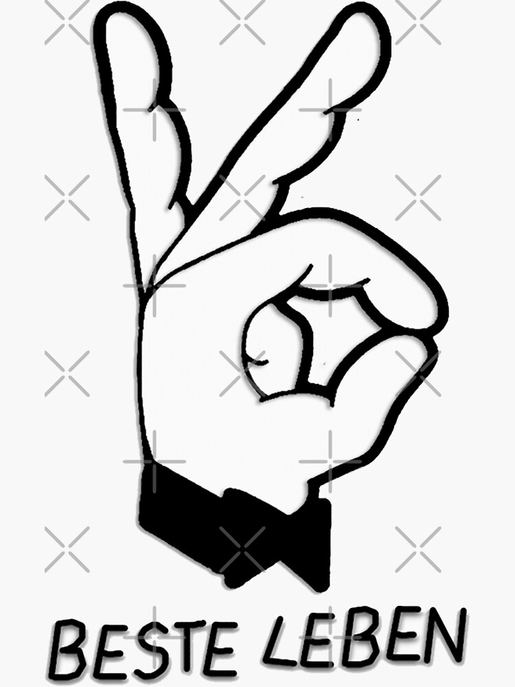 "beste leben - beste leben shirt tattoofrei" Sticker von leoparrdesign ...