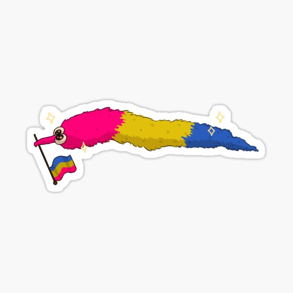 "Pan Pride Worm!!" Sticker for Sale by eat-moss | Redbubble