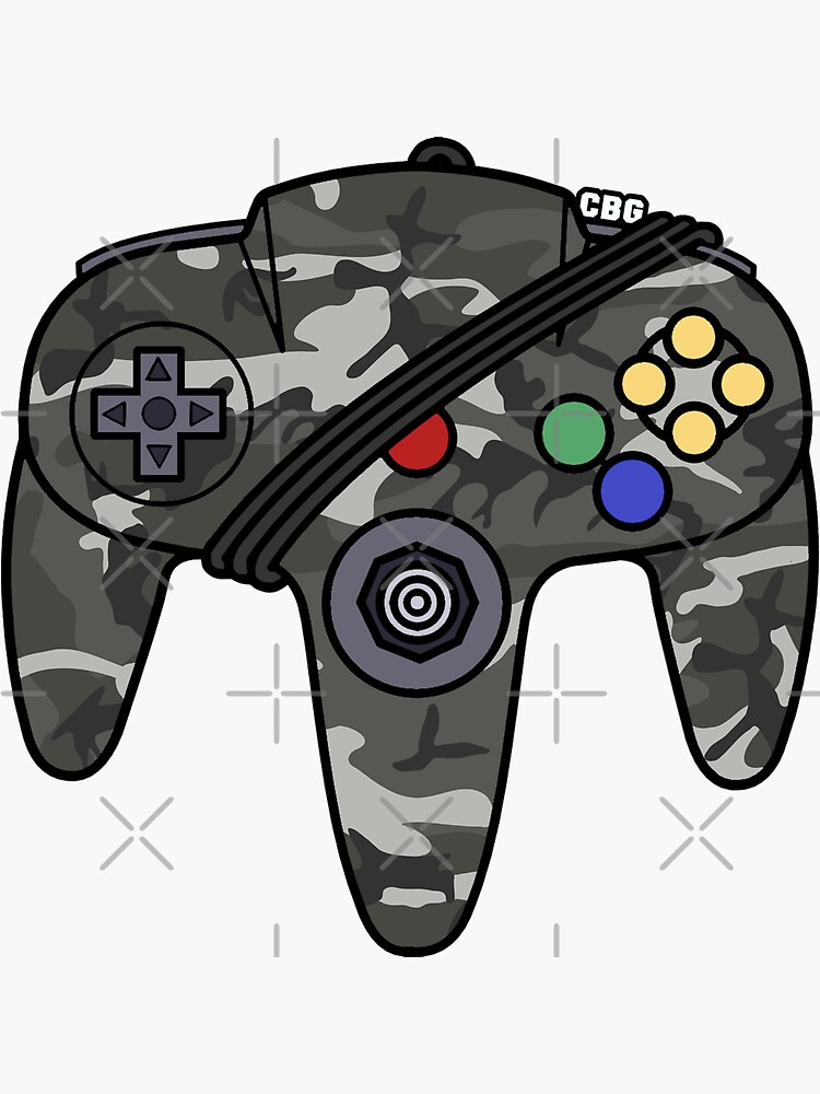 "N64 Controller - Camo" Sticker for Sale by BaconGames | Redbubble