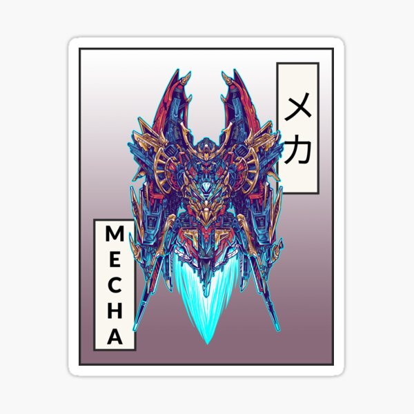 "Mecha Japanese and Romanization" Sticker for Sale by OldBearby | Redbubble