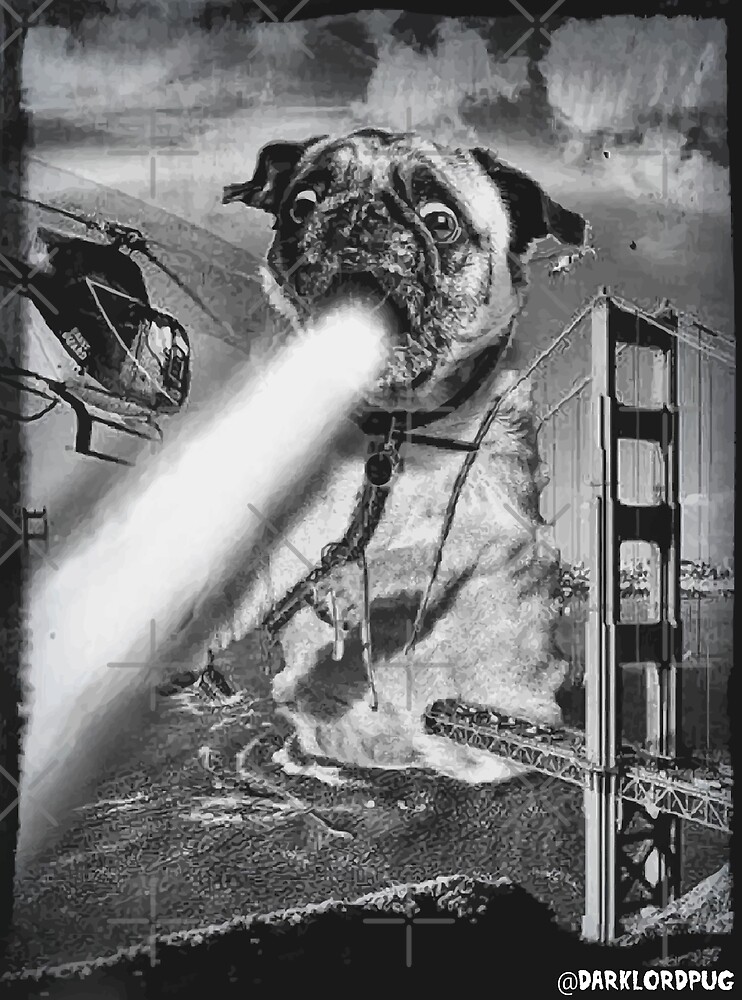"Pugzilla" by darklordpug | Redbubble