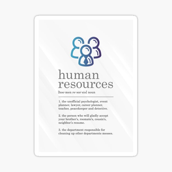 "Funny Human Resources Definition HR Sign" Sticker for Sale by ...