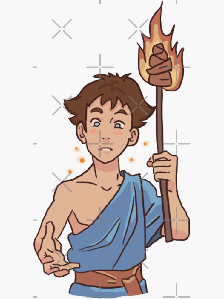 "Cute Fire Boy Anime Design" Sticker for Sale by the-savster | Redbubble